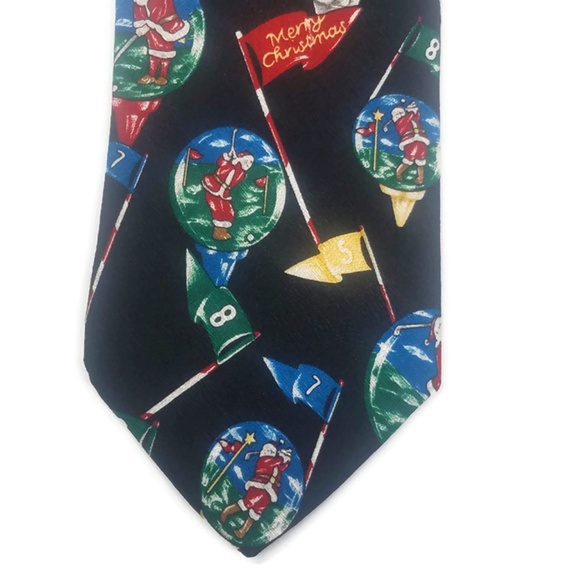 Vintage | Accessories | St Nicks Holiday Santa Golfing Tacky Party Tie ...